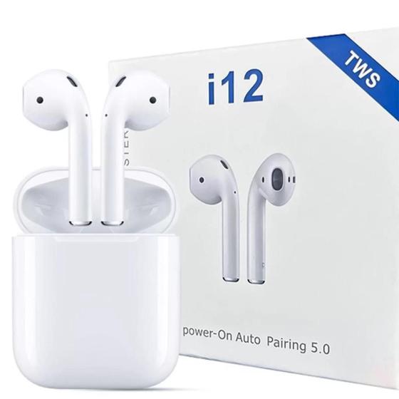 Fone de Ouvido Bluetooth I12 Tws Sem Fio Branco Recarregável - Fone de Ouvido Bluetooth ...