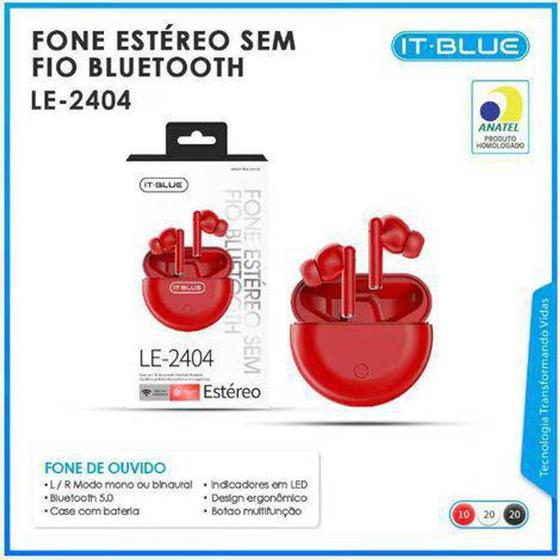 Fone De Ouvido Bluetooth IT-BLUE LE-2404 - Fone de Ouvido Bluetooth ...