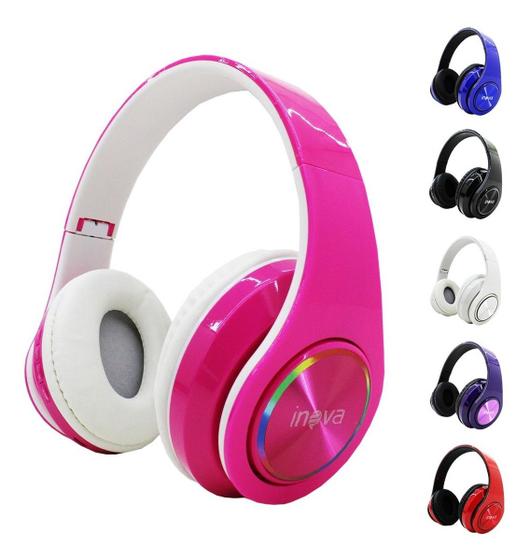 Fone De Ouvido Bluetooth Led Sem Fio Wireless Inova Cor Rosa e mais ...
