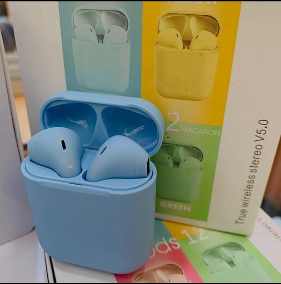Fone de Ouvido Bluetooth Sem Fio i12 Inpods Colors 5.0 TWS In-Ear ...
