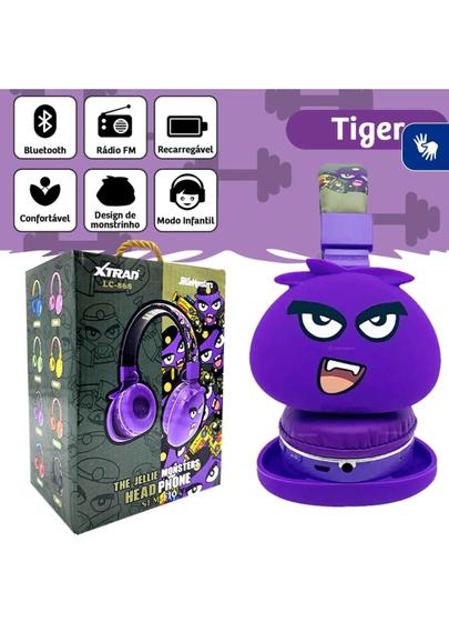 Fone de Ouvido Bluetooth Sem Fio Infantil Várias Cores Jellie Monsters ...