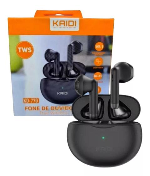 Fone De Ouvido Bluetooth Sem Fio Kaidi Kd-770 Baixa Latencia preto ...