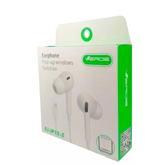 Fone de ouvido branco com fio tipo Iph EJ-IP12-Z - Verde - Fone de ...