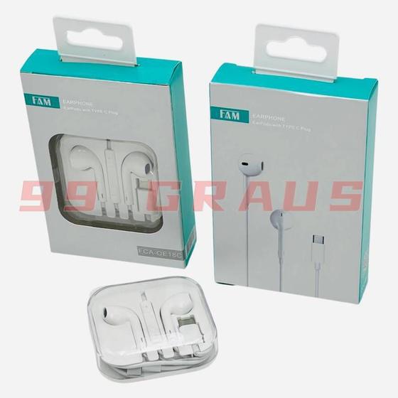 Fone de Ouvido Com Fio TYPE-C (universal) FAM FCA-OE18C - Fone de ...