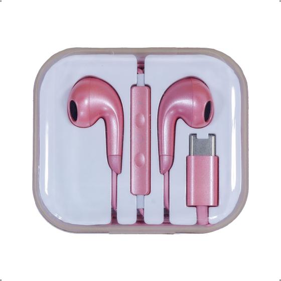 Fone de Ouvido Com Microfone Tipo C Oex Rosa Metálico - Fone de Ouvido ...