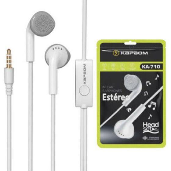Fone de Ouvido Estéreo com Fio e Microfone Kapbom - KA-710 - Fone de Ouvido com Fio - Magazine Luiza