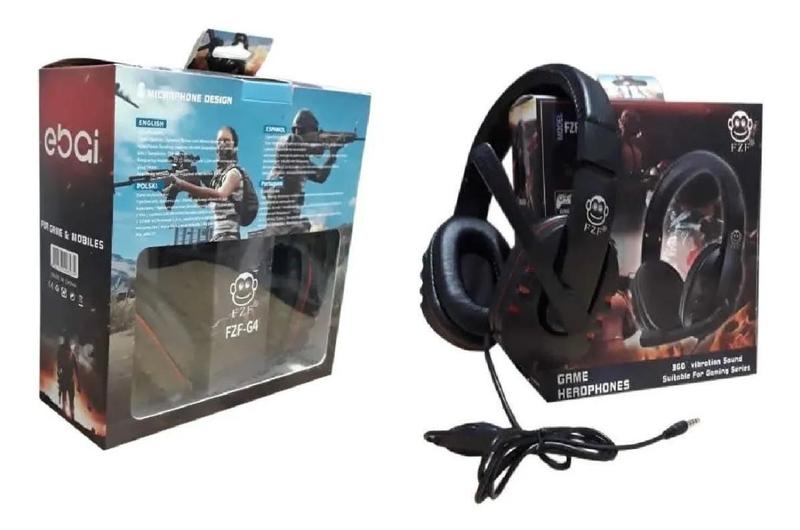 Fone De Ouvido Gamer G4 / Pc / Video Game E Celulares - Headset com Fio ...