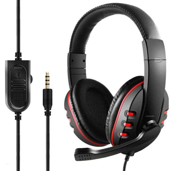Fone De Ouvido Headset Concha Gamer Com Microfone Entrada Plug P3 Para ...