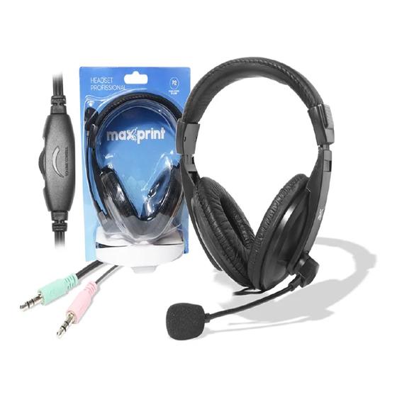 Fone de Ouvido Headset Profissional Preto 601144-4 - Maxprint - Fone de ...
