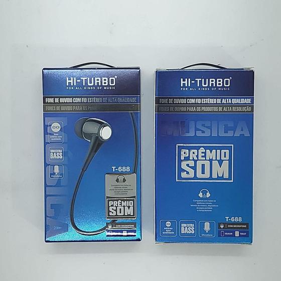 Fone de Ouvido Hi Turbo T688 - Fone de Ouvido com Fio - Magazine Luiza