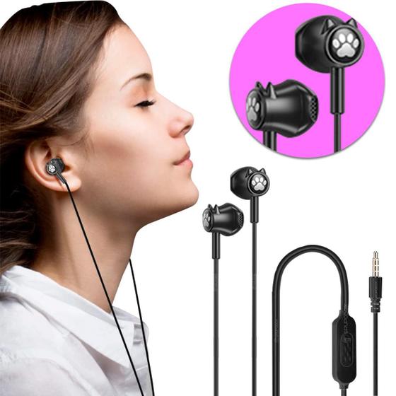 Fone De Ouvido In-ear Com Fio Controle Microfone Som Estereo - Kapbom ...