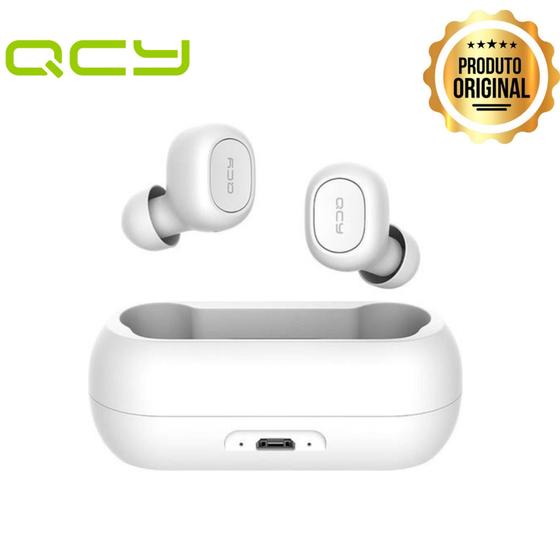 Fone de ouvido in-ear sem fio QCY T1C Branco Original - Fone de Ouvido com Fio - Magazine Luiza