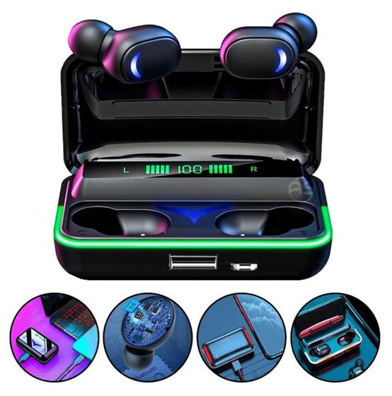 Fone De Ouvido In-ear True Estére Bluetooth Display Led V5.1 - Ltomex ...