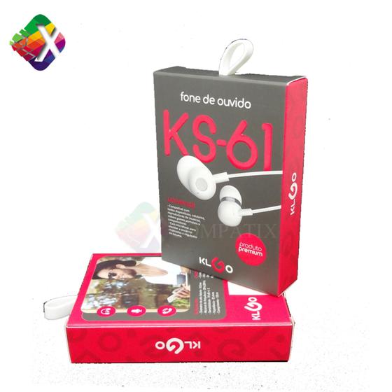 Fone de Ouvido Klgo Branco Universal com entrada P2 KS-61 - Fone de Ouvido com Fio - Magazine Luiza