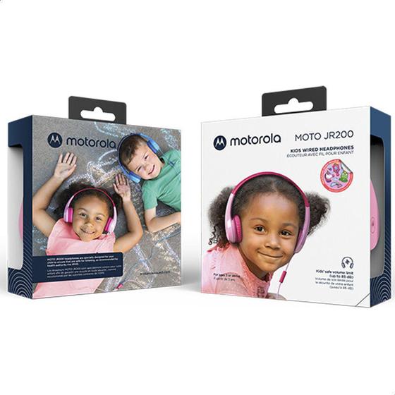 Fone De Ouvido Motorola Moto JR 200 Kids, Isolamento de ruido - Rosa ...