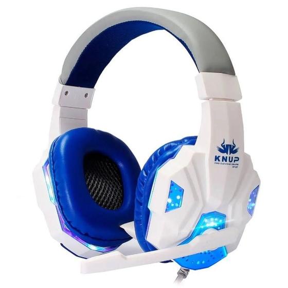 Fone De Ouvido Over-Ear Headset Gamer Com Led Kp-397 Branco - Knup - Fone de Ouvido Gamer ...