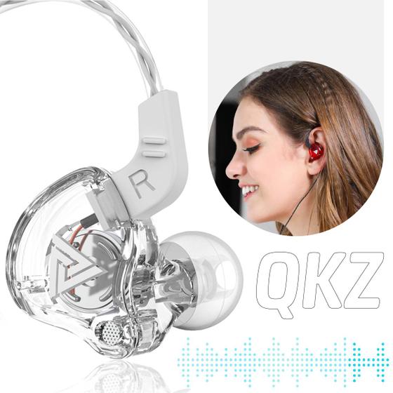 Fone de Ouvido Qkz Ak6 Original com Microfone - Retorno de Palco/Games/Música + Case - MM ...