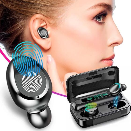 Fone De Ouvido Sem Fio F9 5 Original Touch Funçao Powerbank Earphone