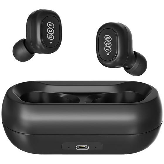 Fone de Ouvido Sem Fio QCY T1C QCY-T1C com Bluetooth e Microfone - Preto - Caixa de Som ...