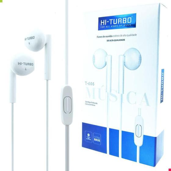 Fone De Ouvido Simples Com Fio Estéreo Microfone Celular - Hi-Turbo ...