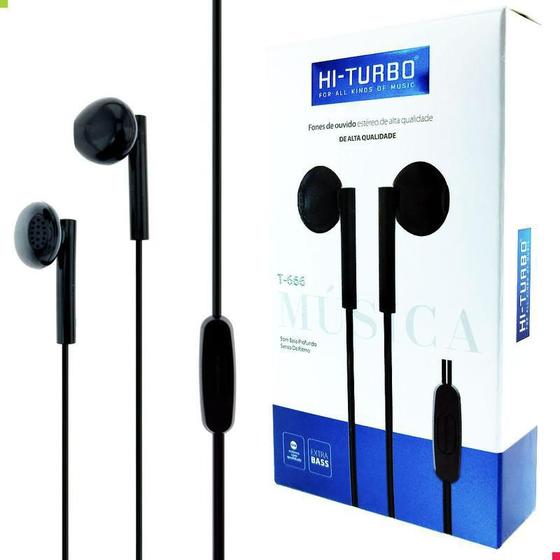 Fone De Ouvido Simples Com Fio Estéreo Microfone Celular - Hi-Turbo ...
