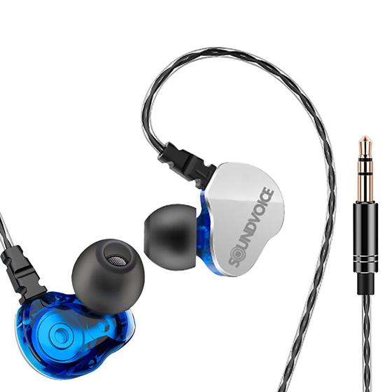 Fone De Retorno In Ear Profissional Azul - SOUNDVOICE - Fone de Ouvido ...