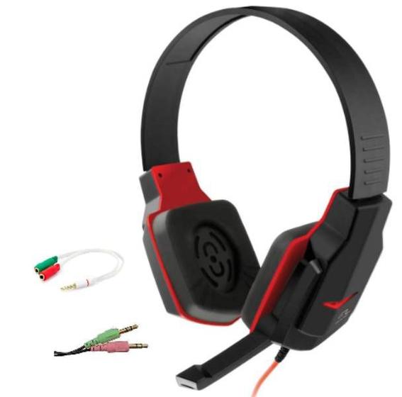 Fone Game com microfone retrátil Headset duplo P2 para notebook PC ...