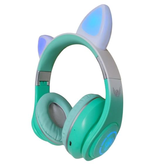 Fone Gatinho Sem Fio Headset Bluetooth Orelha Gato Led Kpop Criança ...