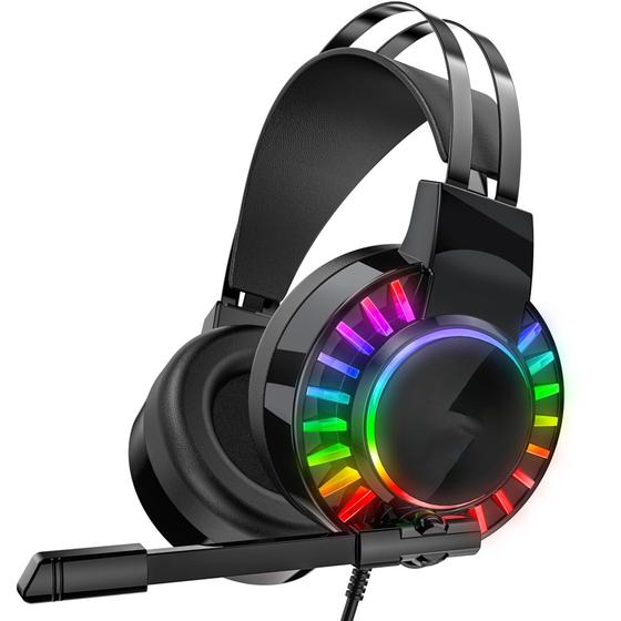 Fone Headset Gamer com Microfone e Led RGB para Jogo Notebook PC G-605 ...