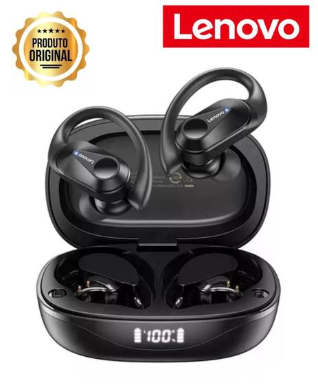 Fone Lenovo Lp75 Esporte Gamer Bluetooth V5.3 Impermeável Cor Preto ...