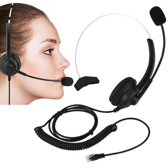 Fone Microfone de Cabeça Rj9 Para Central de Atendimento Online ...
