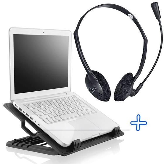Fone Microfone Haste Flexivel + Base Pra Note Com Cooler Led ...