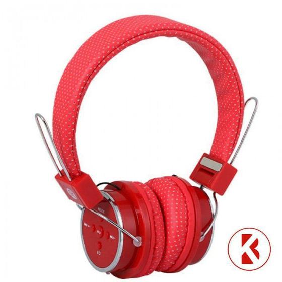 Fone Ouvido Sem Fio Bluetooth Celular P2 Usb Fm Micro Sd Cor: Vermelho ...