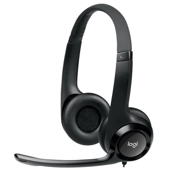Fone usb com microfone h390 logitech preto 981-000014 - Headset com Fio - Magazine Luiza