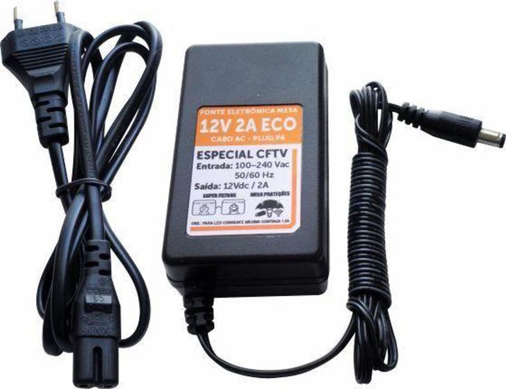 Fonte 1202 12V 2A Cabo Ac Plug P4 De Mesa Leader - Fontek - Fonte ...