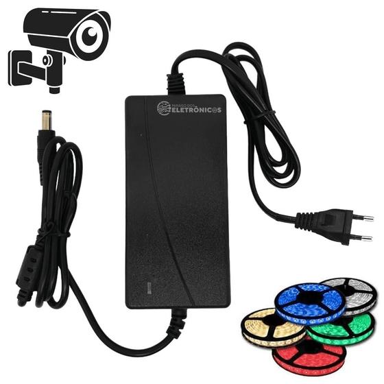 Fonte 12v 5a Com Conector P4 Ideal Para Câmeras Placa de Vídeo DVR ...