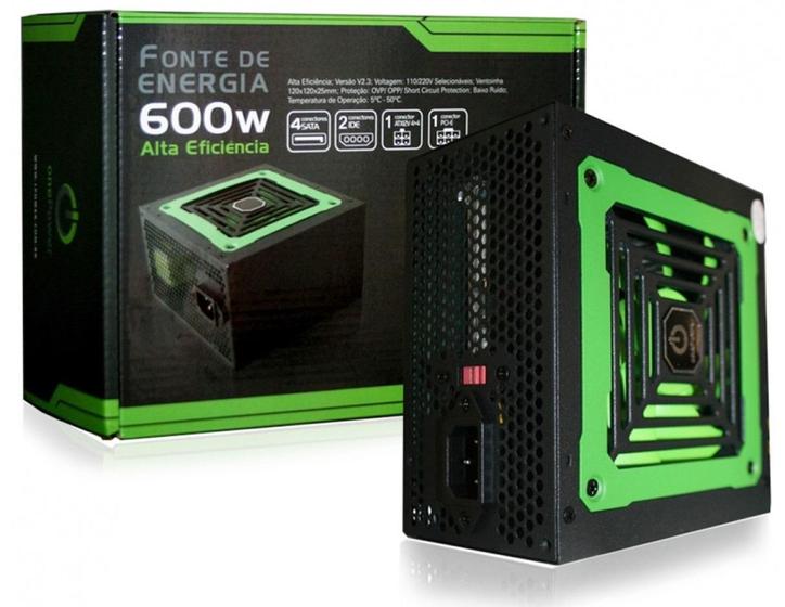 Fonte 600w real one power mp600w3-i bivolt com conector pci-e - Fonte ...