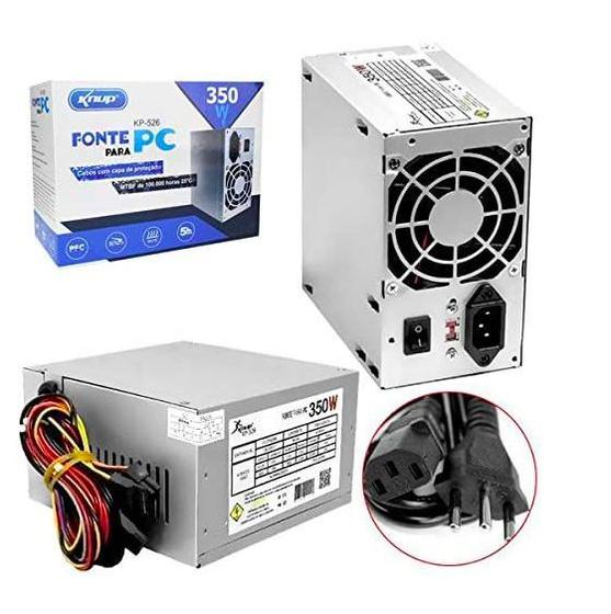 Fonte Alimentação PC ATX 350W Knup 110/220V KP-526 Original - Fonte ...