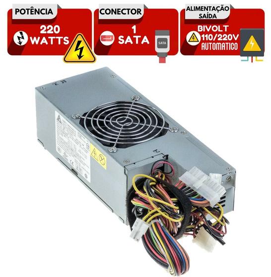 Fonte Atx 220w Delta Para Pc Sata Ide Bivolt Dps-220db-1 A - Fonte para ...