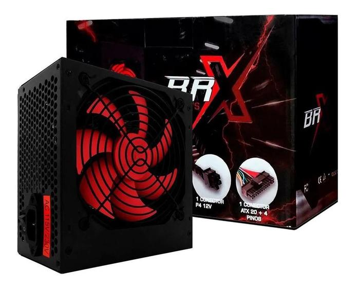Fonte Atx 650w Bivolt Automático B-S650W Brx Cooler Vermelho Baixo ...