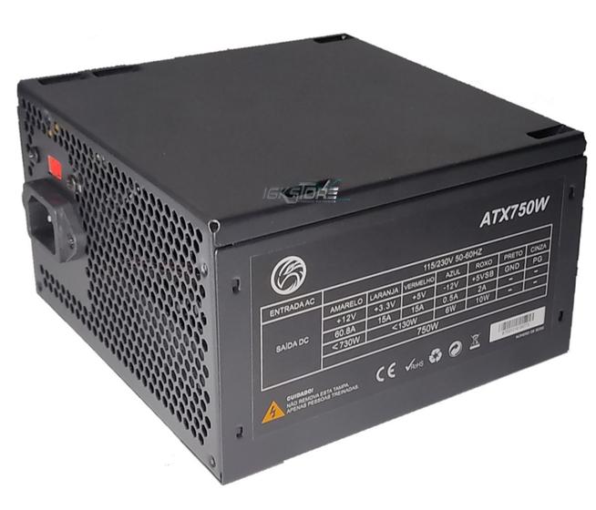 Fonte Atx 750w Real Preta Silenciosa Bivolt + Cabo de Força - BrazilPC ...
