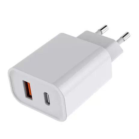 Fonte Carregador de Parede Ultra Rápido Duo Com 1 Saída USB Tipo C + 1 Saída USB 20W 3.4A PEI ...