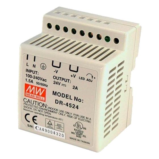 Fonte Chaveada 24VCC 2A 110-220V Para Trilho DIN DR-45-24 Metaltex ...