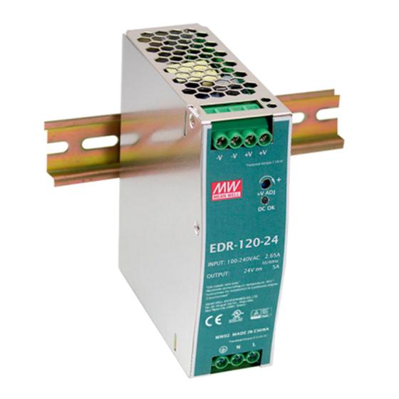 Fonte Chaveada 24VCC 5A EDR-120-24 90-264VCA Para Trilho DIN - Metaltex - Fonte Chaveada ...
