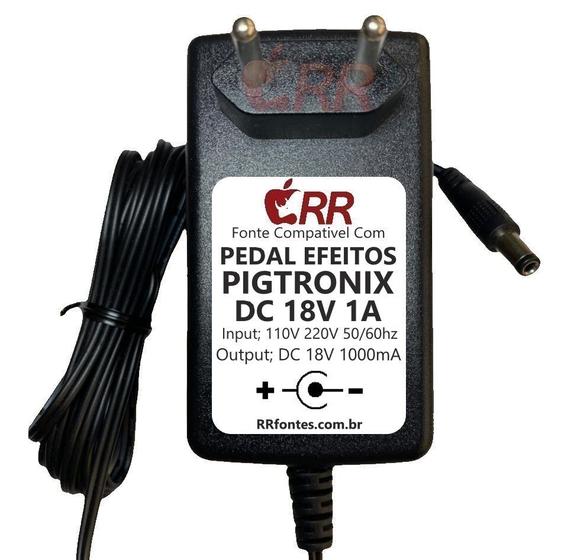 Fonte DC 18V 1000mA Com Pedaleira de Efeitos Pigtronix Infinity Looper ...