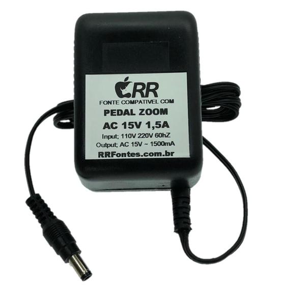Fonte de alimentação 15Vac para pedal pedaleira efeitos Zoom AD-0012D ...