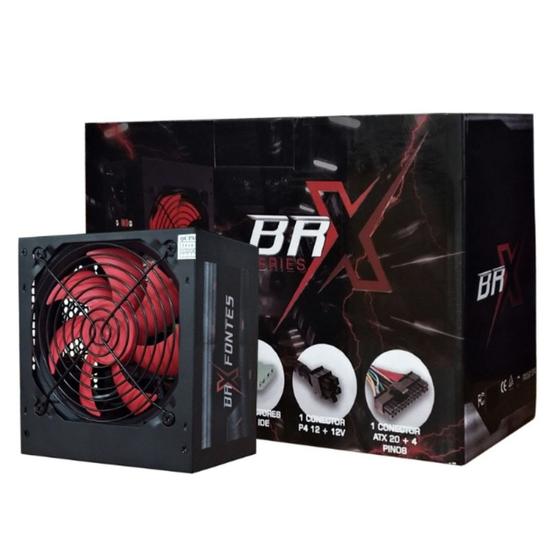 Fonte de Alimentação 750w Real PC ATX Bivolt PFC Ativo BRX BS750W ...