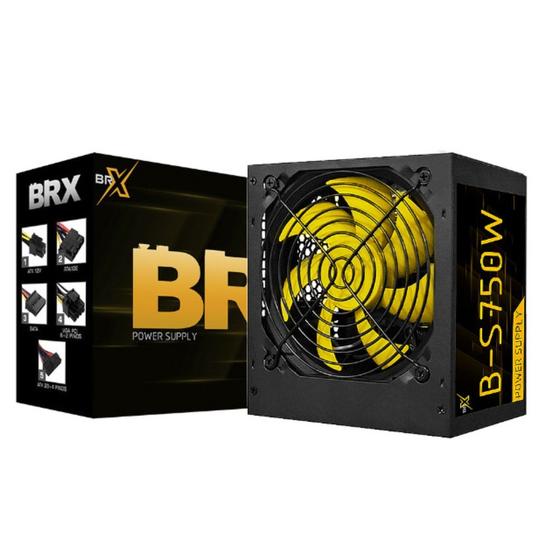 Fonte de Alimentação 750w Real PC ATX Bivolt PFC Ativo BRX BS750W ...