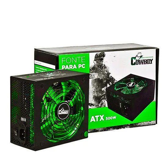 Fonte de Alimentacao Gamer para Pc Desktop Atx Cowboy 500w Bivolt Knup ...