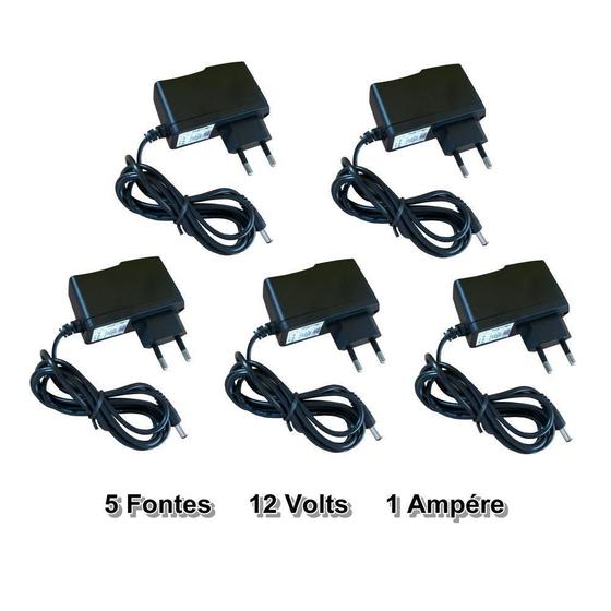 Fonte Eletronica 12V 1A - Kit Com 5 Peças - FC - Fonte de Alimentação ...